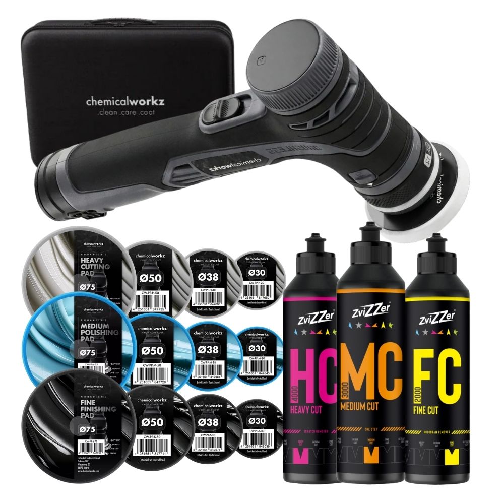 ChemicalWorkz EVO Mini PRO Poliermaschine + SET mit Pads und ZviZZer p